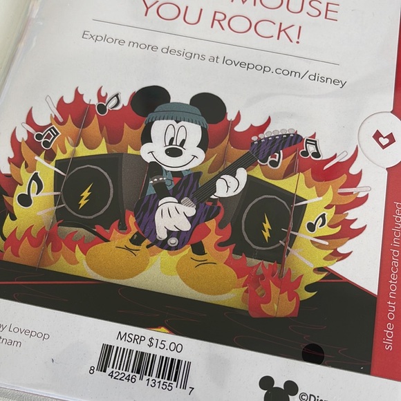 Disney | Office | Mickey Mouse You Rock Love Pop Disney Card | Poshmark